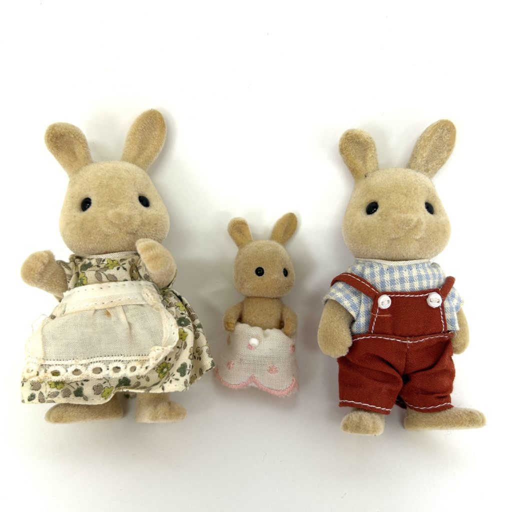 [Used] IVORY RABBIT FATHER MOTHER BABY Japan Sylvanian Families Calico ...