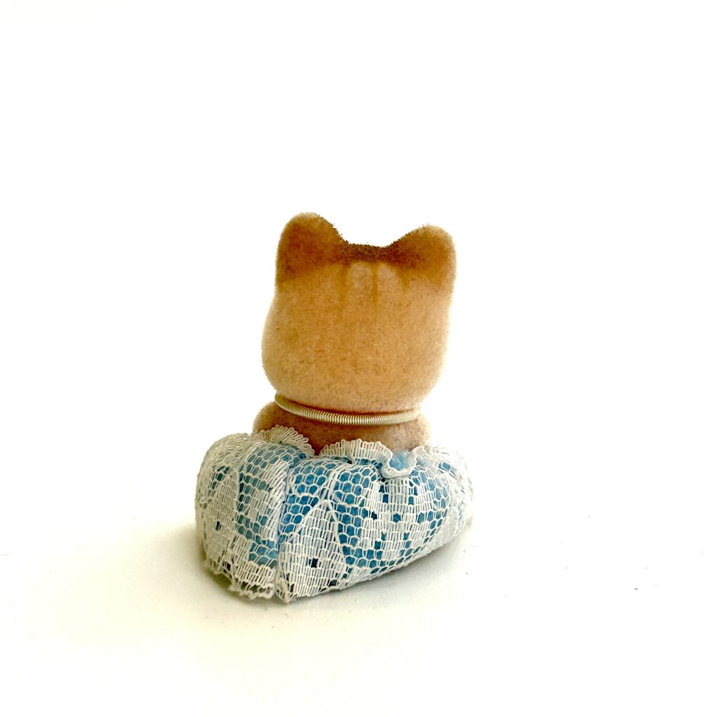 [used] Sylvanian Families Pink Striped Cat Baby