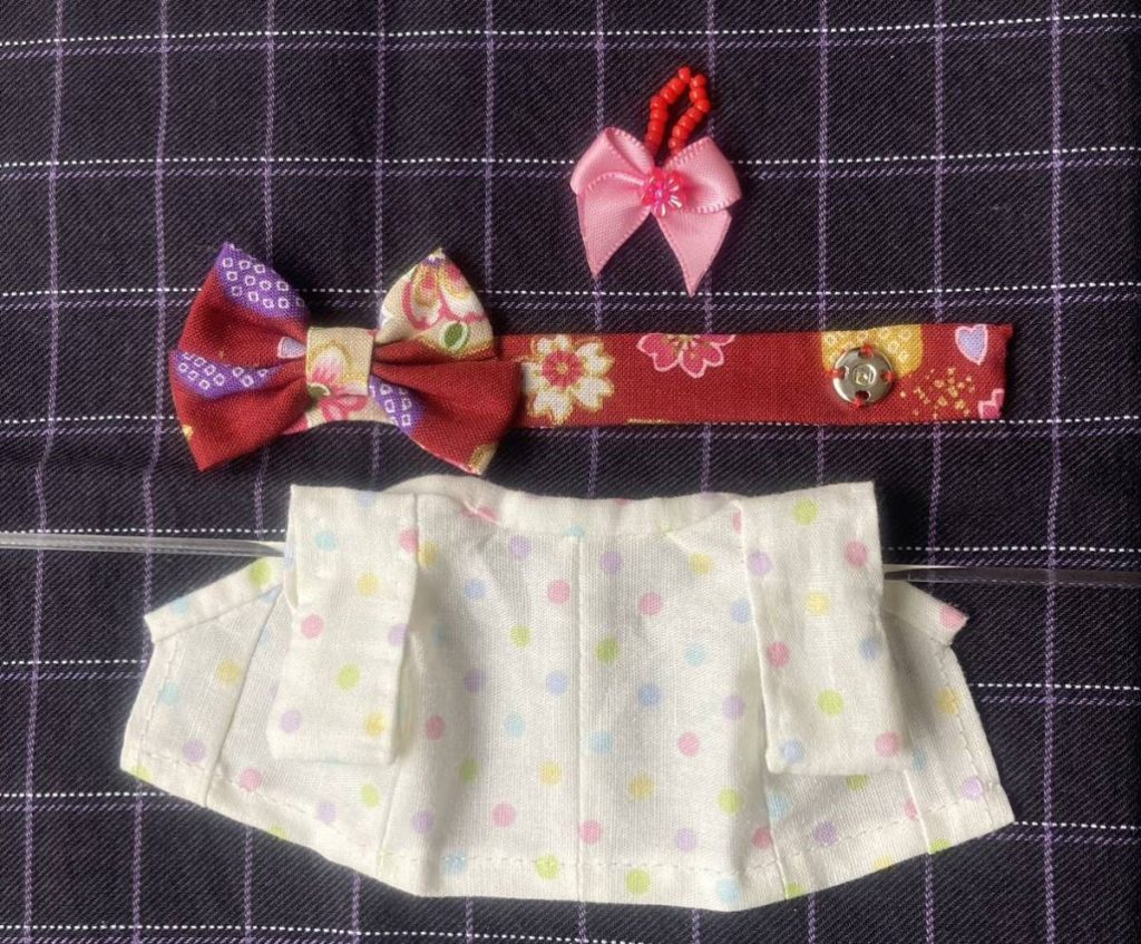 HANDMADE SUMMER KIMONO MOTHER WHITE POLKA DOT Calico Critters